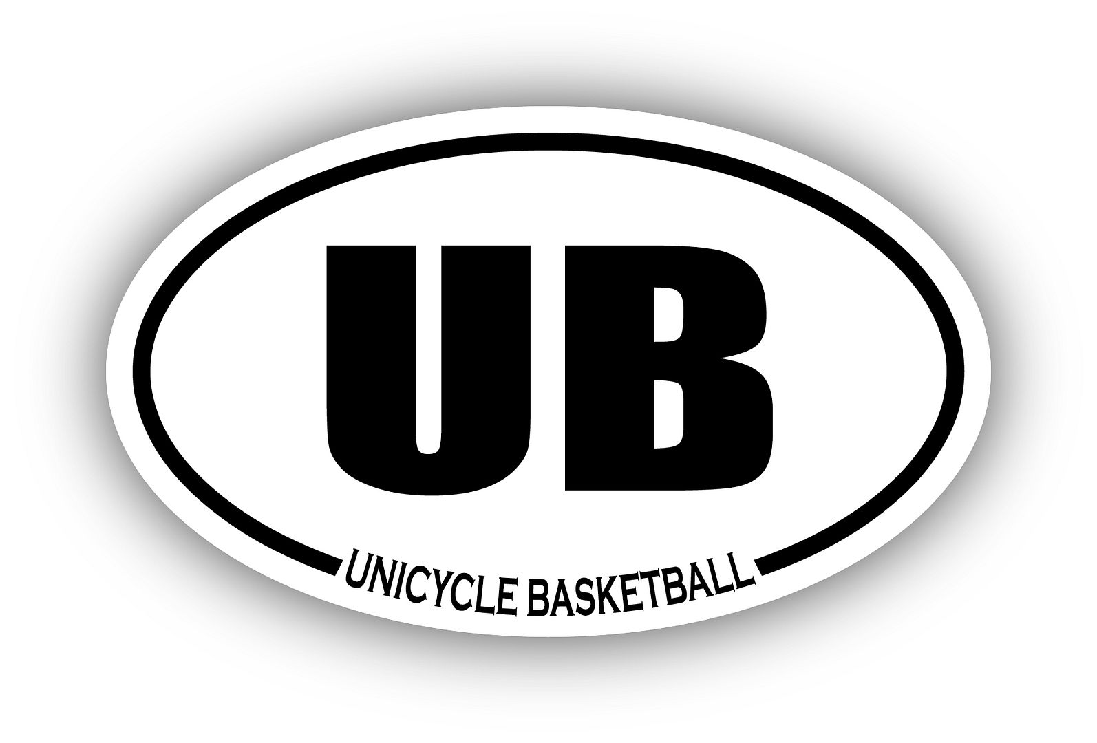 Unicycle Basketball UB Oval Bumper Sticker 3M Vinyl Decal 3 in x 5 in ...