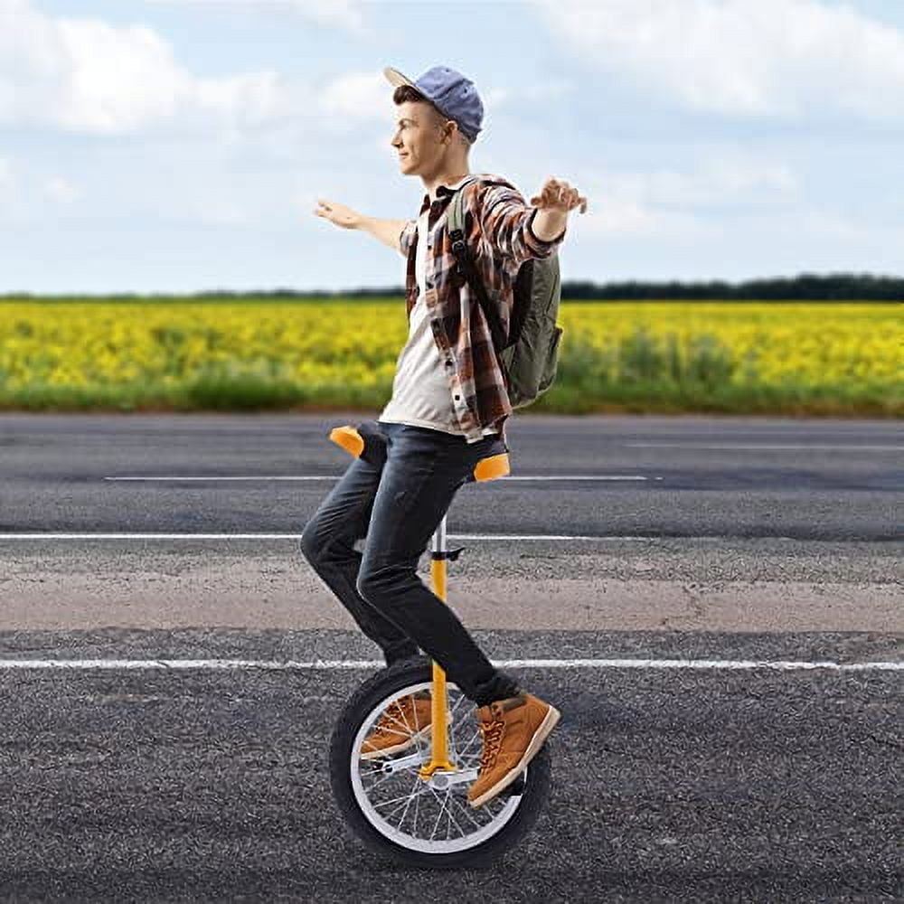 Unicycle, Classic Yellow One Wheel Bike with Excellent Steel Frame ...