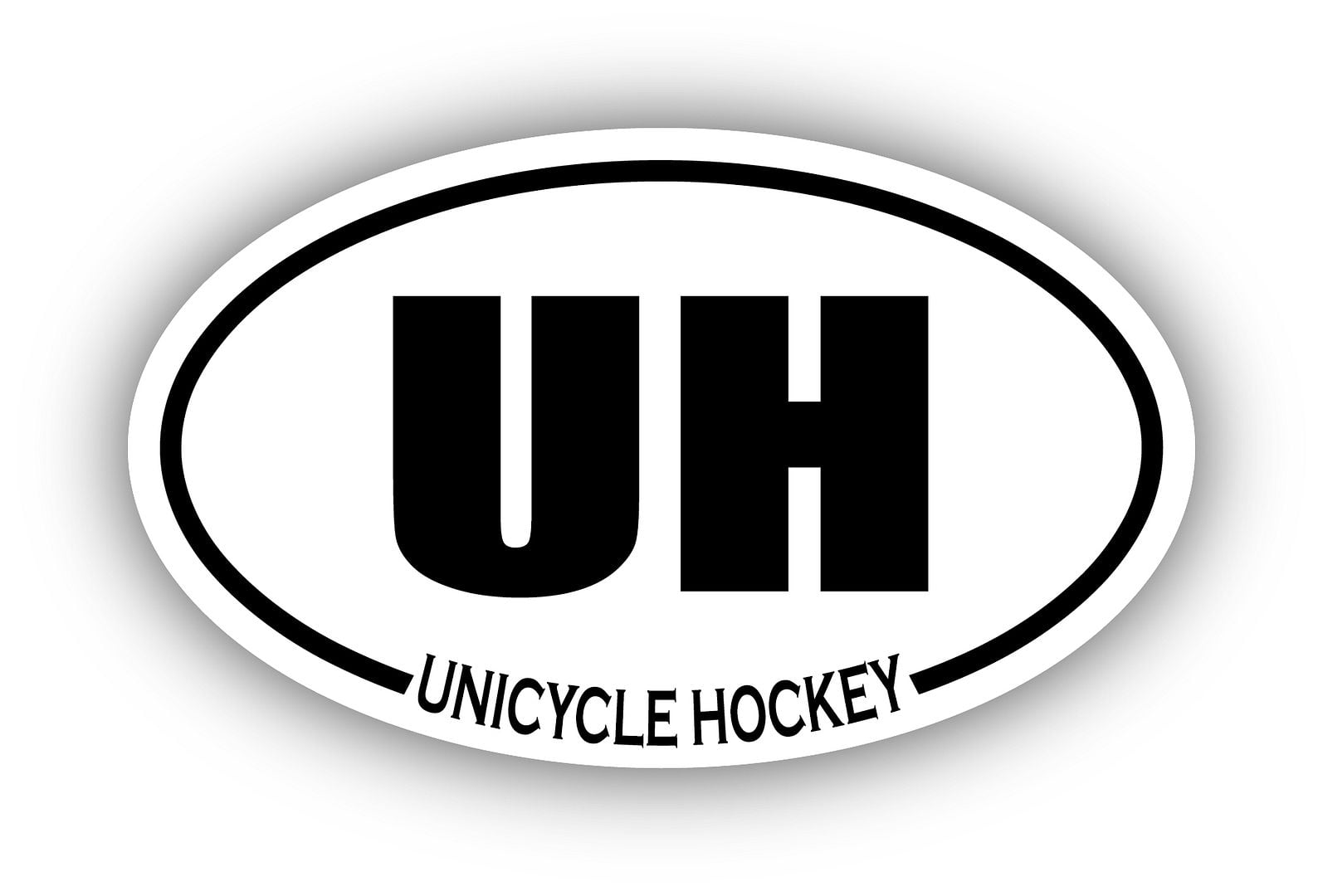 Unicycle Hockey UH Oval Bumper Sticker 3M Vinyl Decal 3 in x 5 in ...