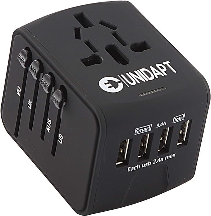 Unidapt International Power Adapter Travel Charger - All in One Universal World USB Travel ...