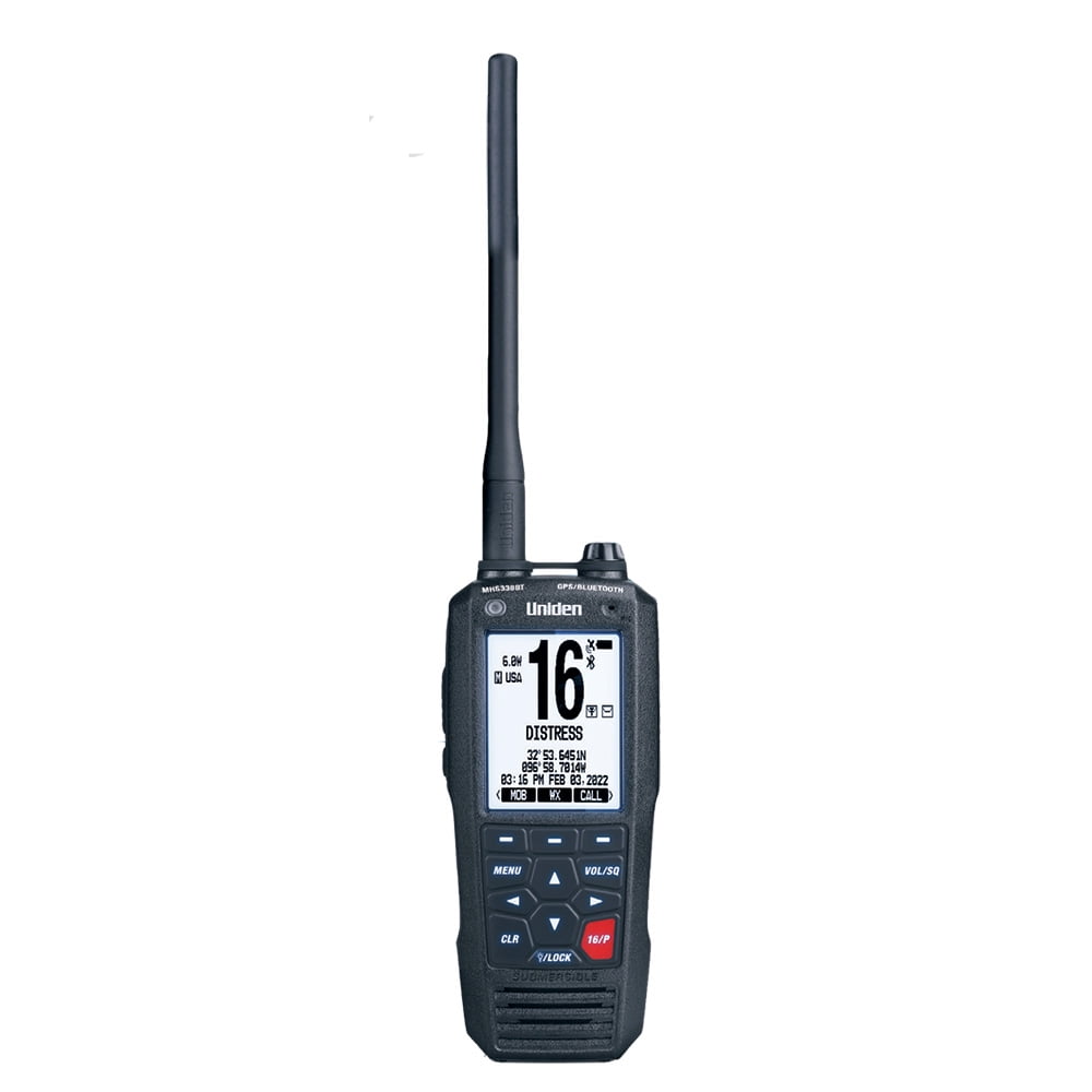 Uniden MHS338BT Handheld VHF Marine Radio w/ Emergency Equipment, GPS ...