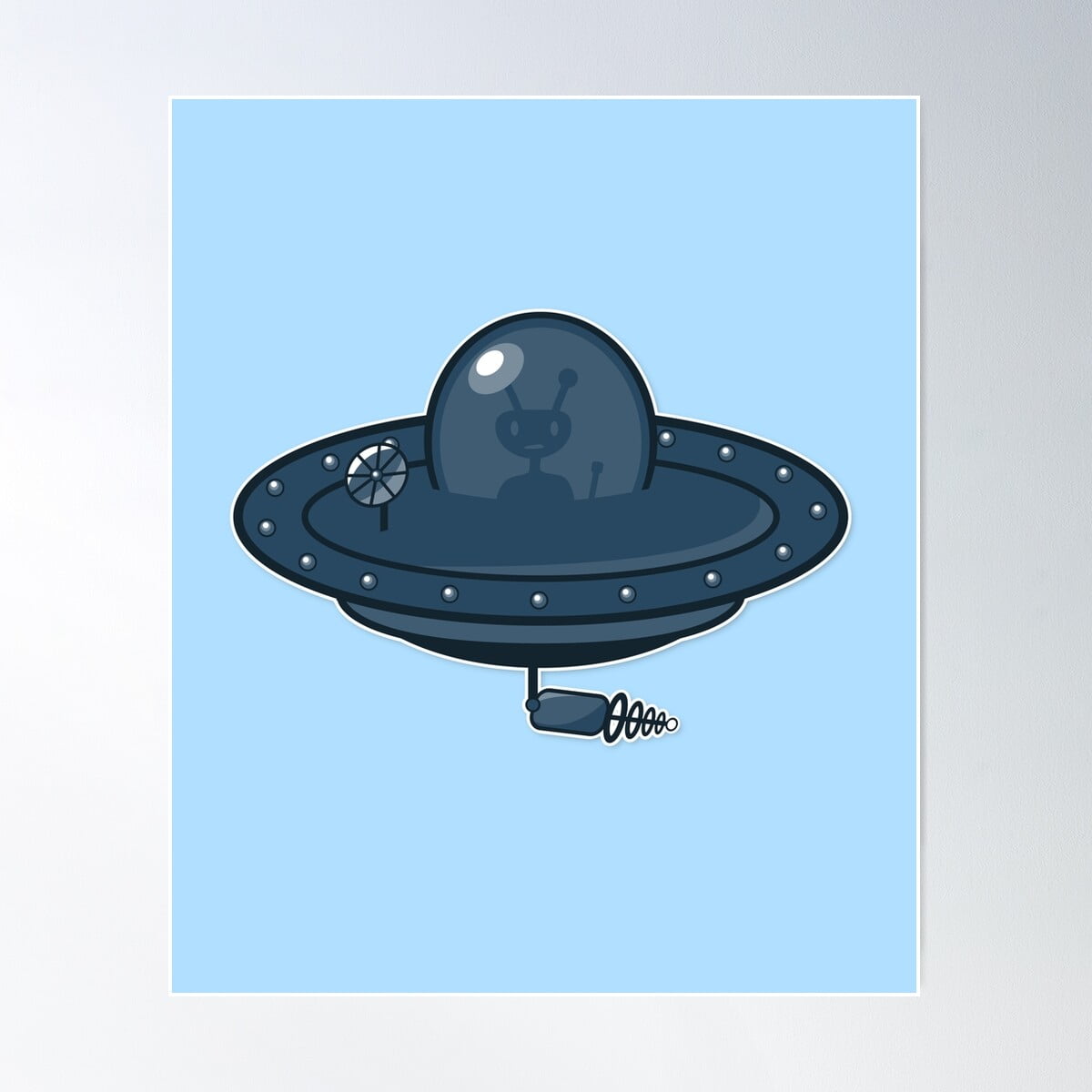 Unidentified "Cute" Flying Object Poster Wall Art, Modern Wall Decor ...