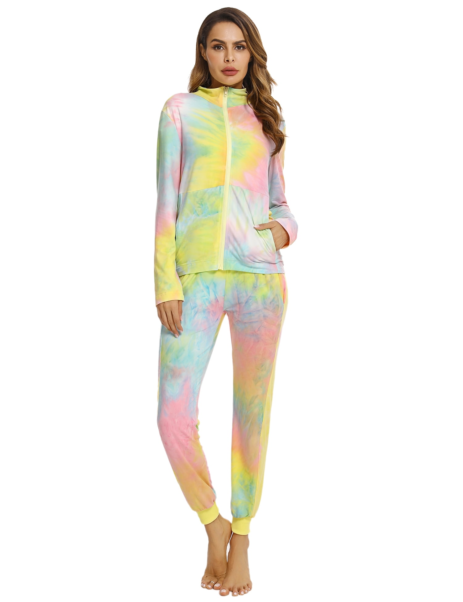 Uniexcosm Women's 2 Piece Tracksuit Sweatsuits: Leisure Wear, Exercise ...
