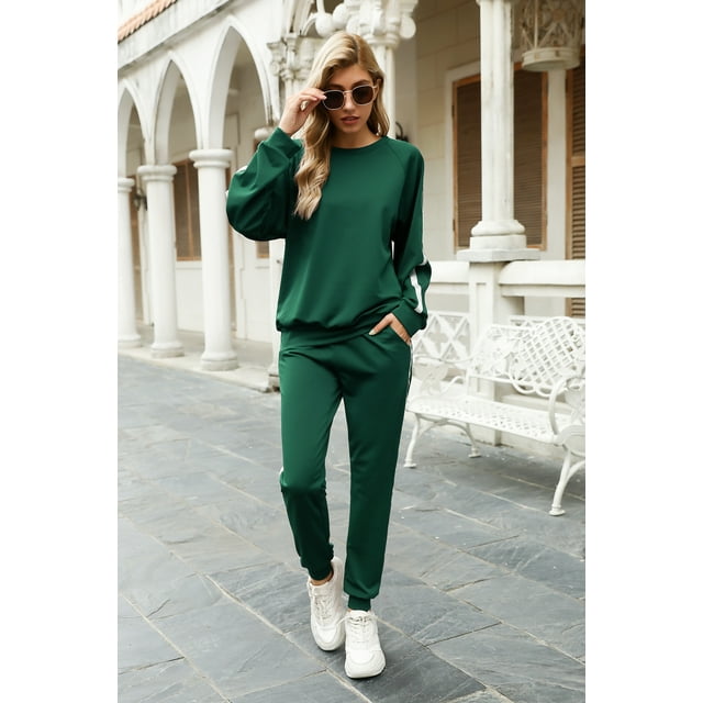 Uniexcosm Women's Loungewear Set Two Piece Fall Outfit Long Sleeve ...