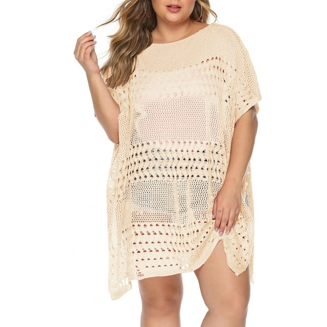 Uniexcosm Women's Plus Beach Cover-ups Bathing Suit Swimwear Swimsuit ...