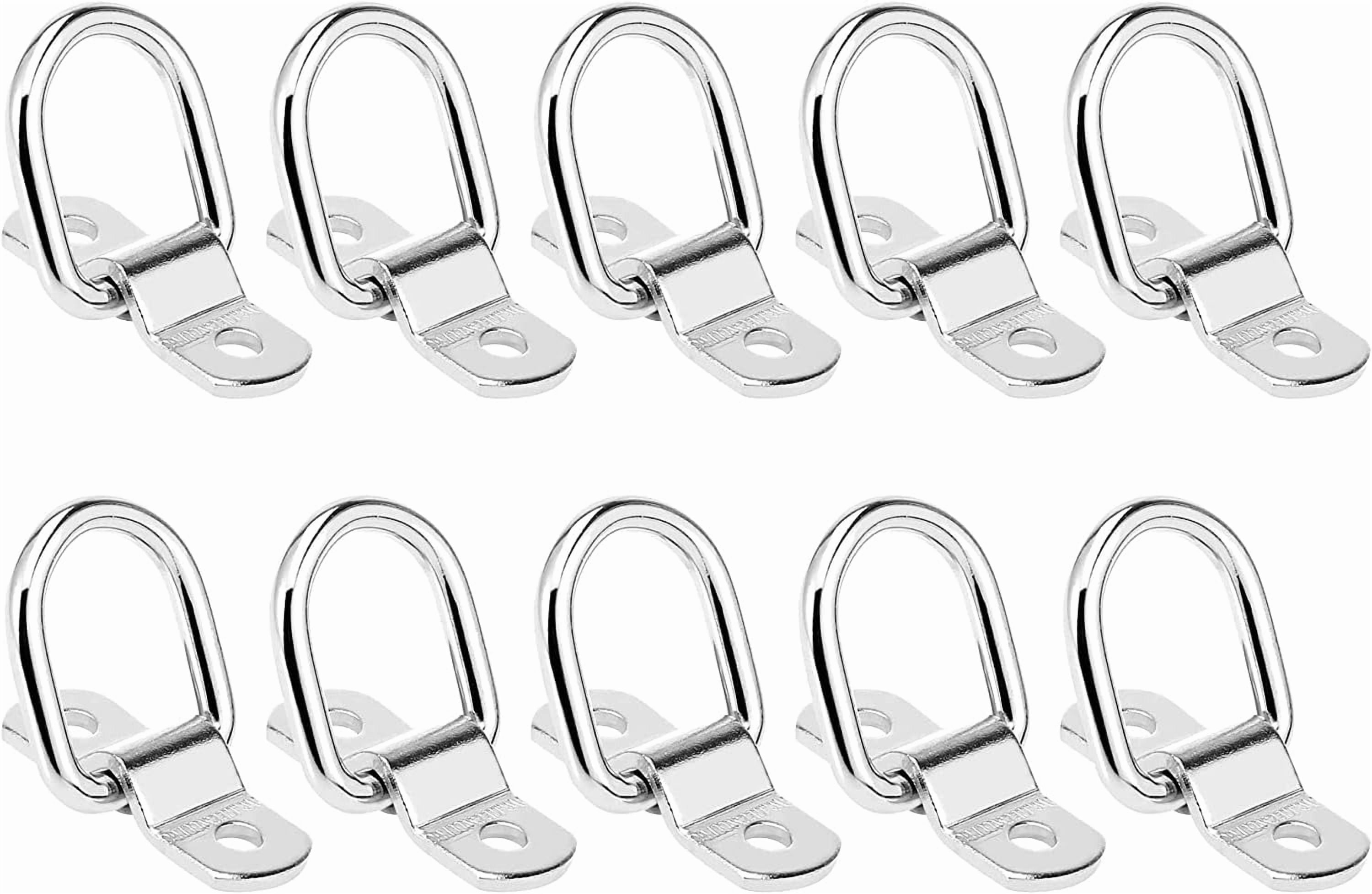 Unifizz 10pcs D Rings Anchor Lashing Ring Tow Hook Silver Tone Tie Down ...