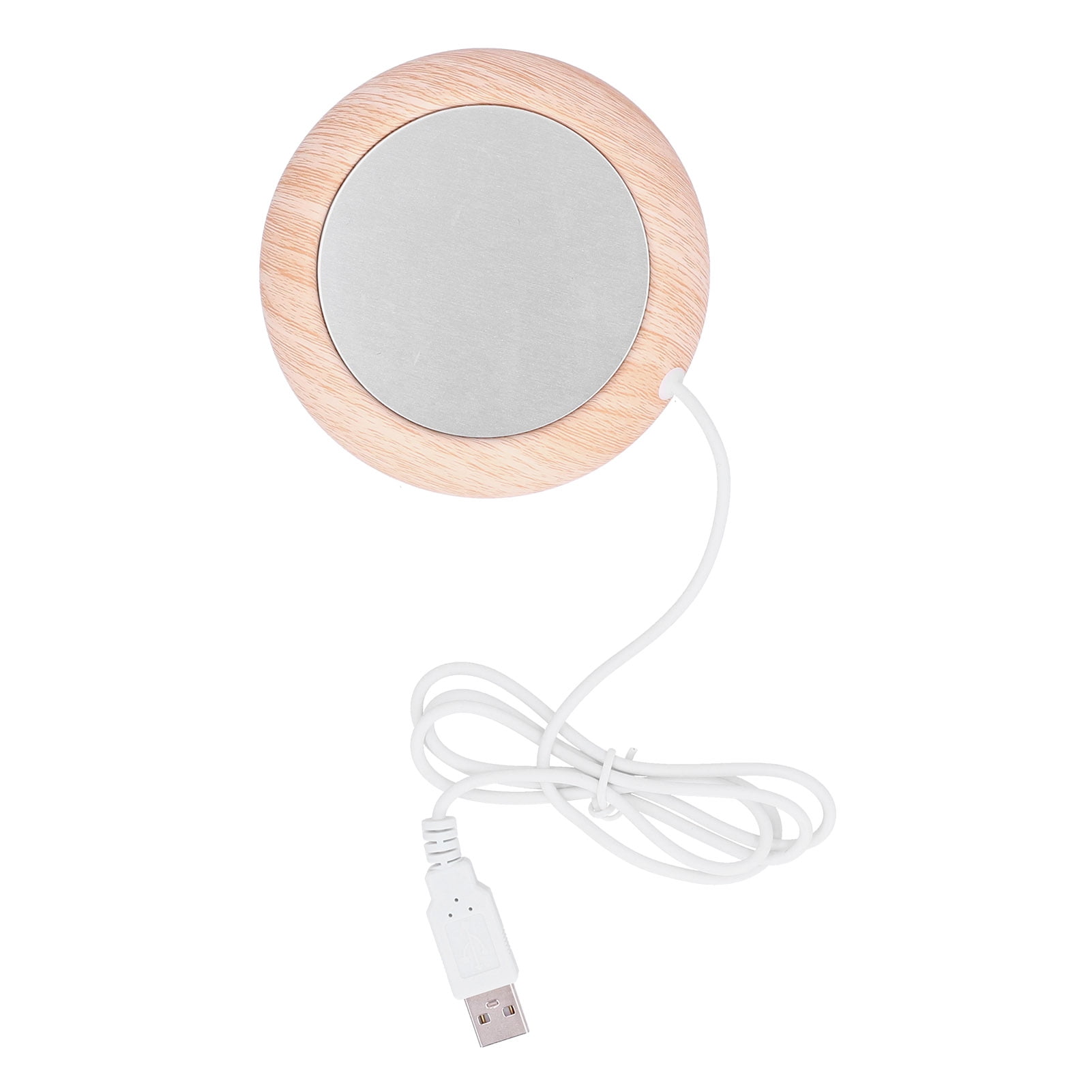 Uniform Heating Coaster, Walnut Wood Metal Materials USB Cable Powered ...