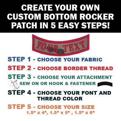 Uniform Name Tape Bottom Rocker Patches Embroidered, 35 Plus Fabrics ...