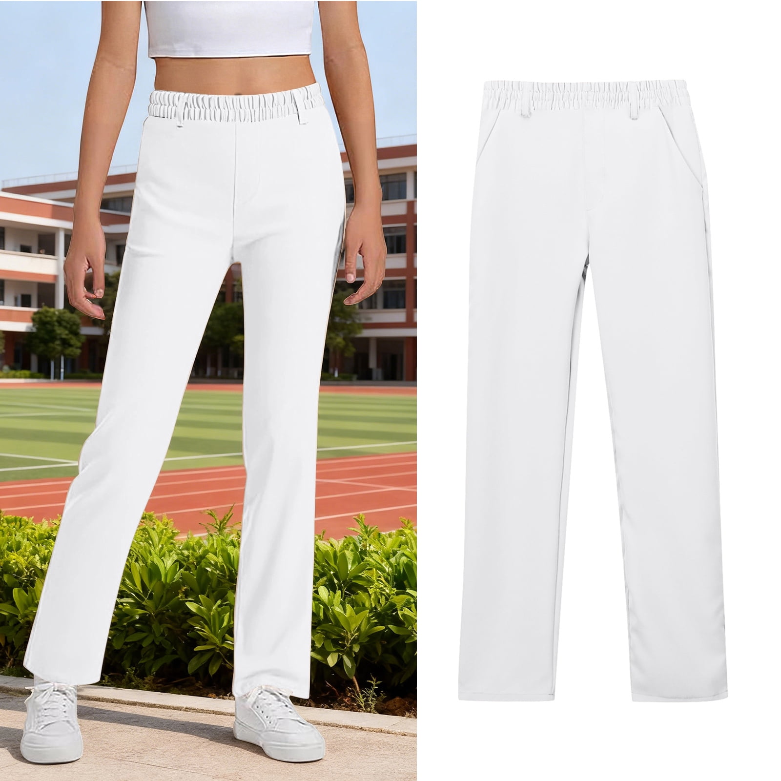 Uniform Pants for Girls Skinny Pants Kids Dress Pants with Pockets ...