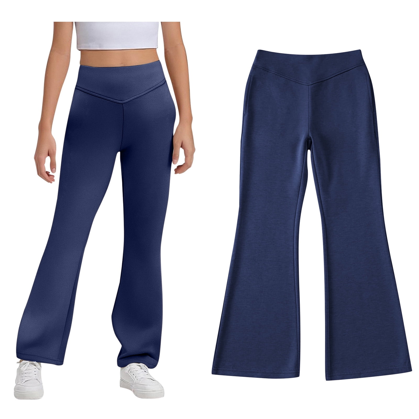 Uniform Pants for Girls Skinny Pants Stretch Pants with Pockets Flare ...