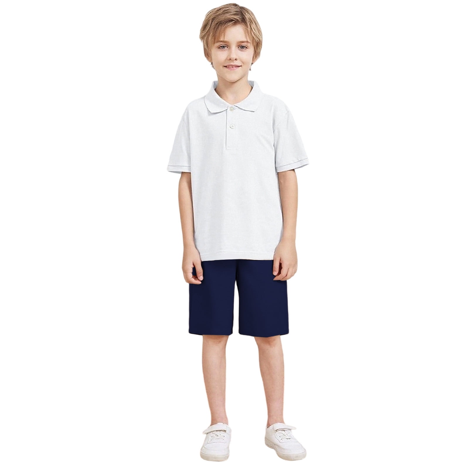 Uniform Shorts Girls Kids Suit Shorts In Solid Color Buttons Casual ...