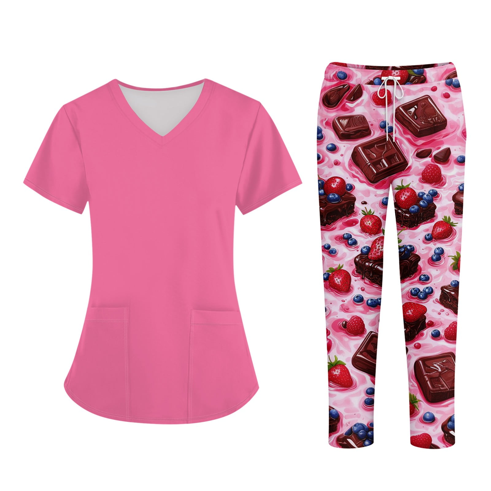 Uniformes Medicos,Scrubs For Women Set Short Sleeve Animal Flower ...