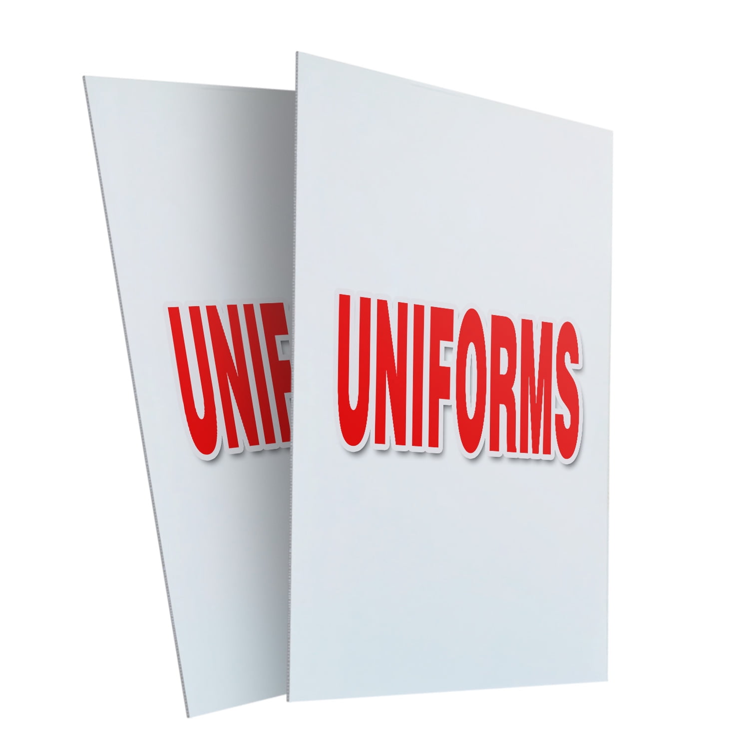 Uniforms (2-PACK) 24" x 36" Plastic Signs | Sign Insert 4mm Corrugated ...