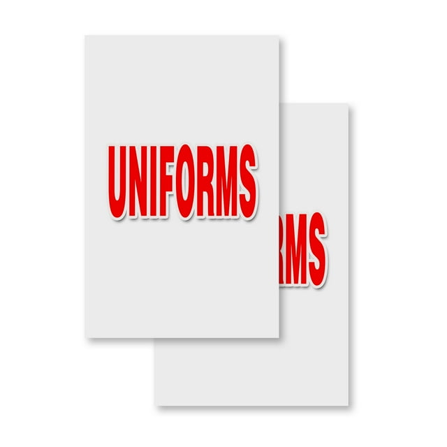 Uniforms (2-PACK) 24" x 36" Vinyl Decals | Sign Insert Peel & Stick ...