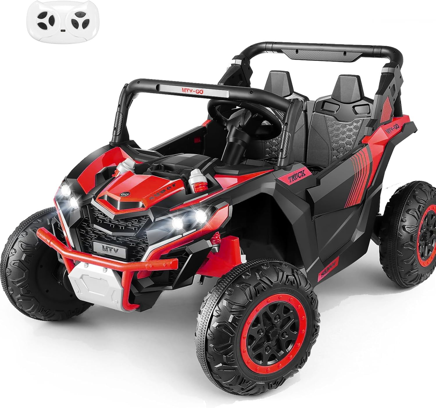 Unifun XL 24V Ride on Toy for Big Kids 4-8, Kids Electric Car 2 Seater ...