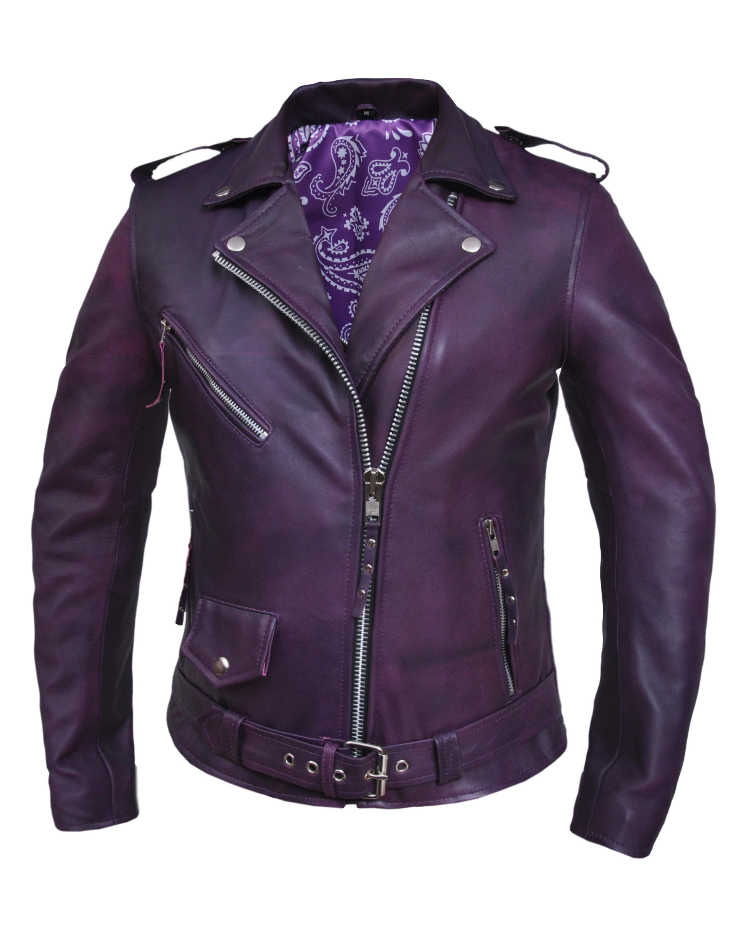 Unik International Ladies Purple Leather Jacket - Walmart.com