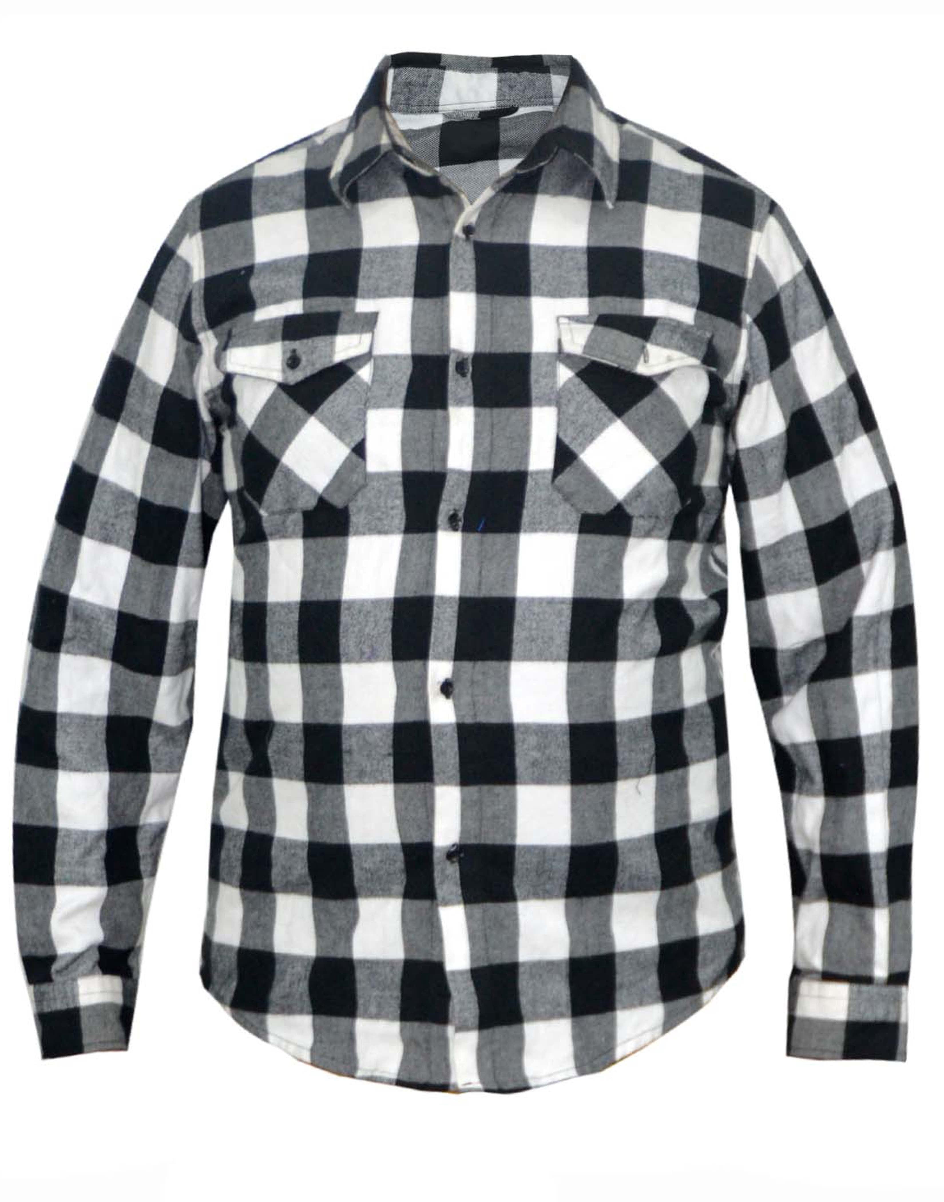 Unik International Mens Black and White Flannel Shirt - Walmart.com