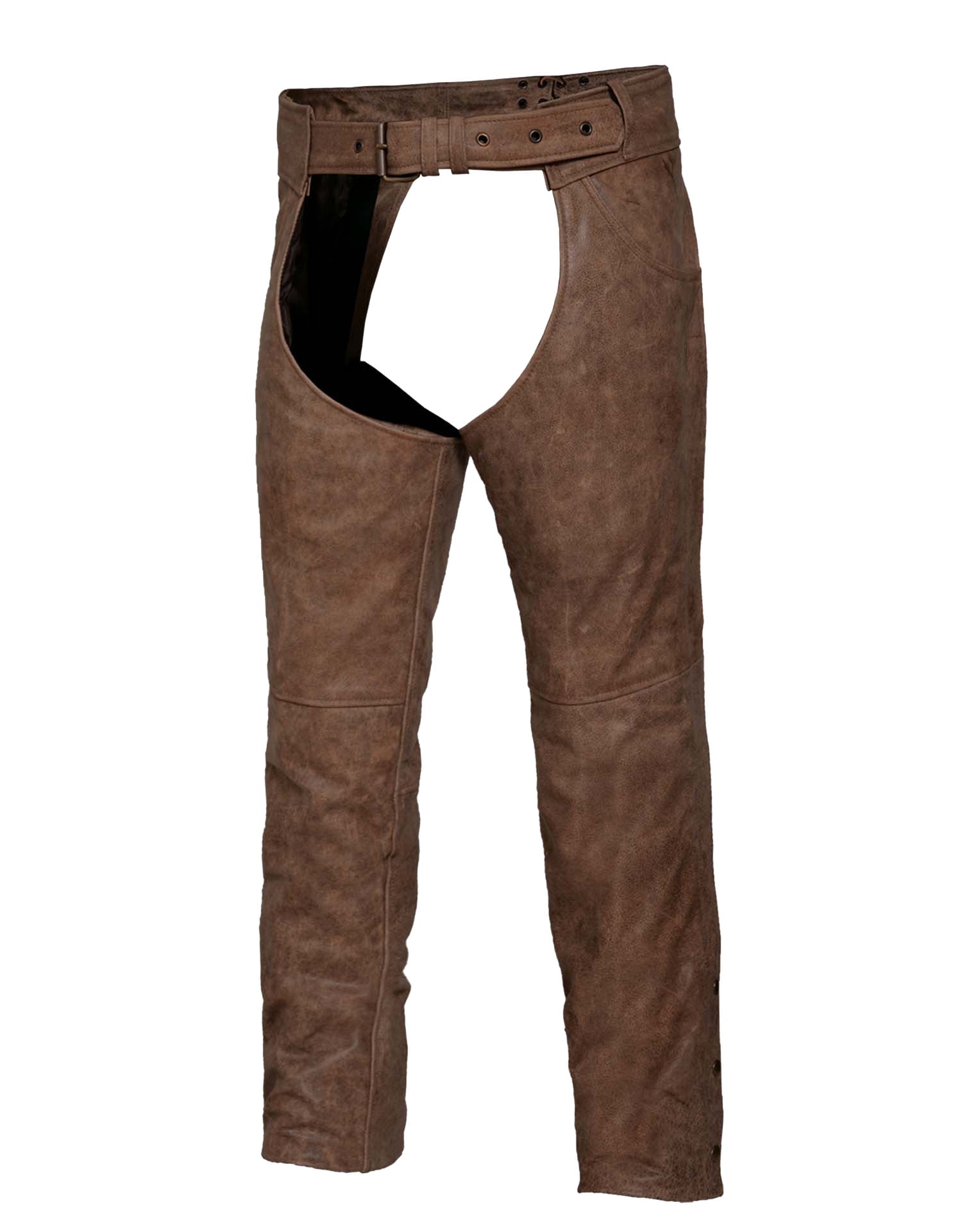 Unik International Mens Brown jean Pocket Leather Chaps - Walmart.com