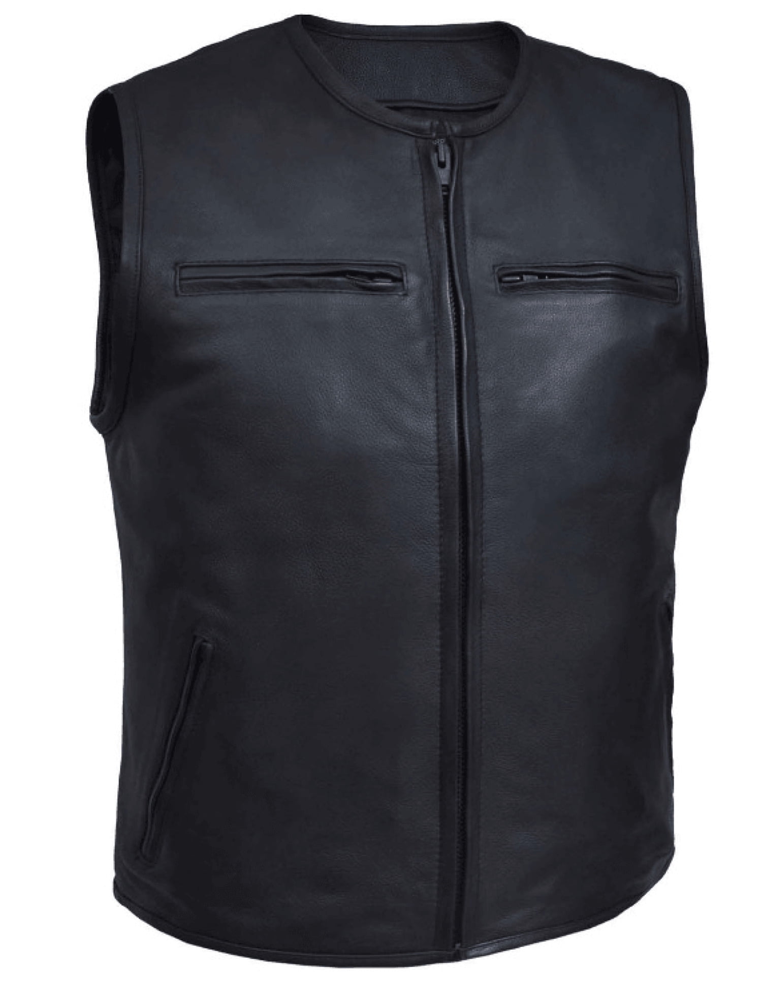 Unik International Mens Cowhide Leather Vest - Walmart.com