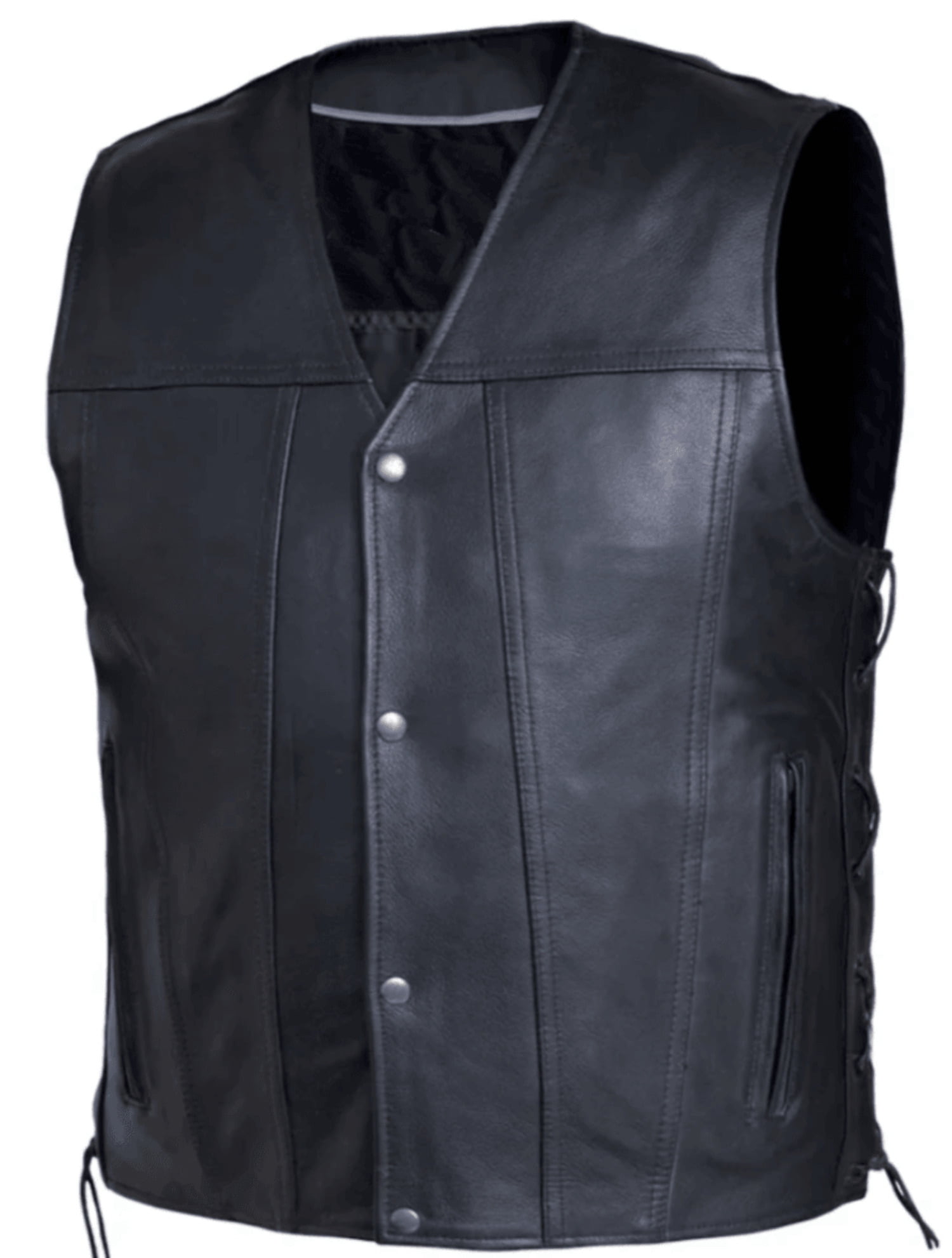 Unik International Mens Cowhide Leather Vest - Walmart.com