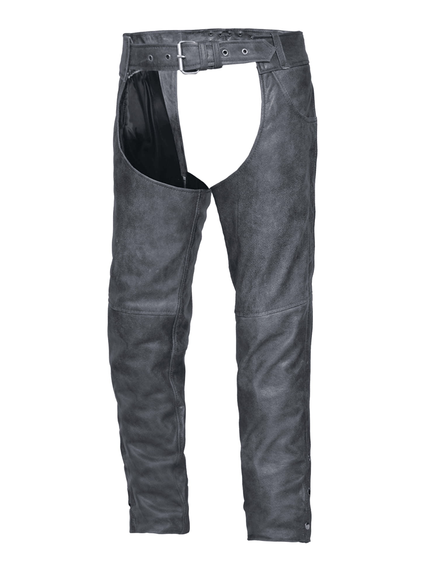 Unik International Mens Gray Jean Pocket Leather Chaps - Walmart.com