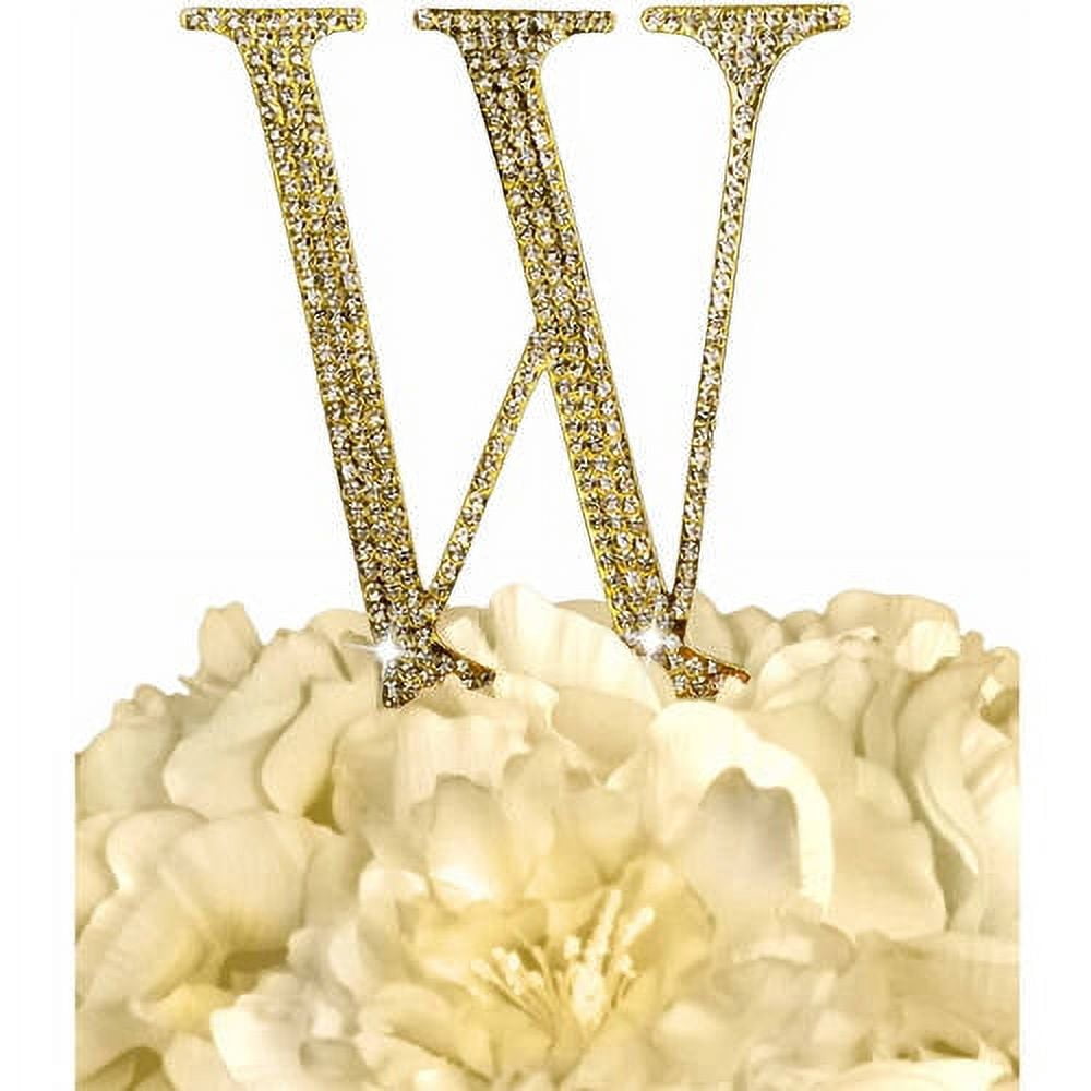 Unik Occasions Collection Rhinestone Wedding Cake Topper, Gold ...