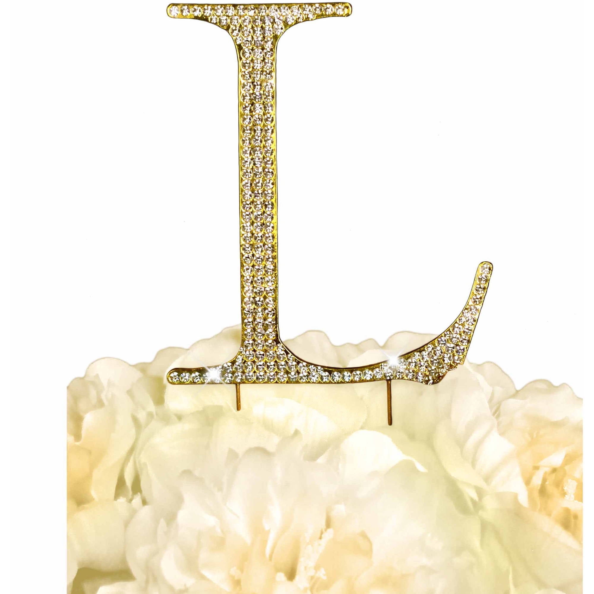 Unik Occasions Collection Rhinestone Wedding Cake Topper, Gold ...