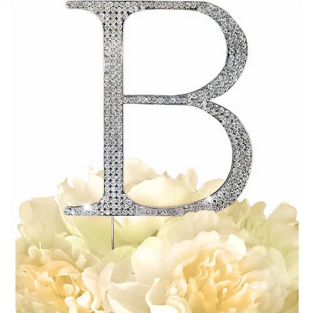 Unik Occasions Collection Rhinestone Wedding Cake Topper, Silver ...