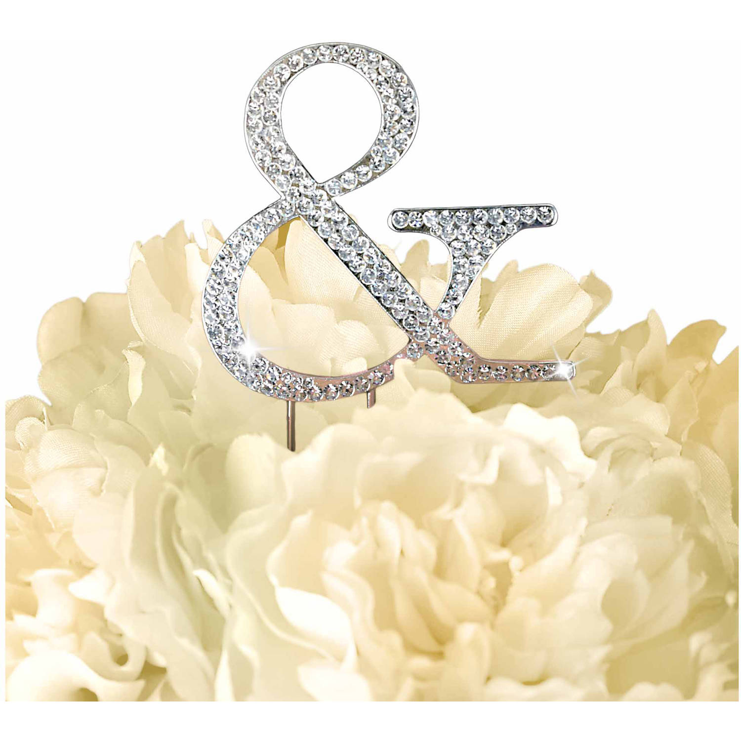 Unik Occasions Collection Rhinestone Wedding Cake Topper, Silver ...