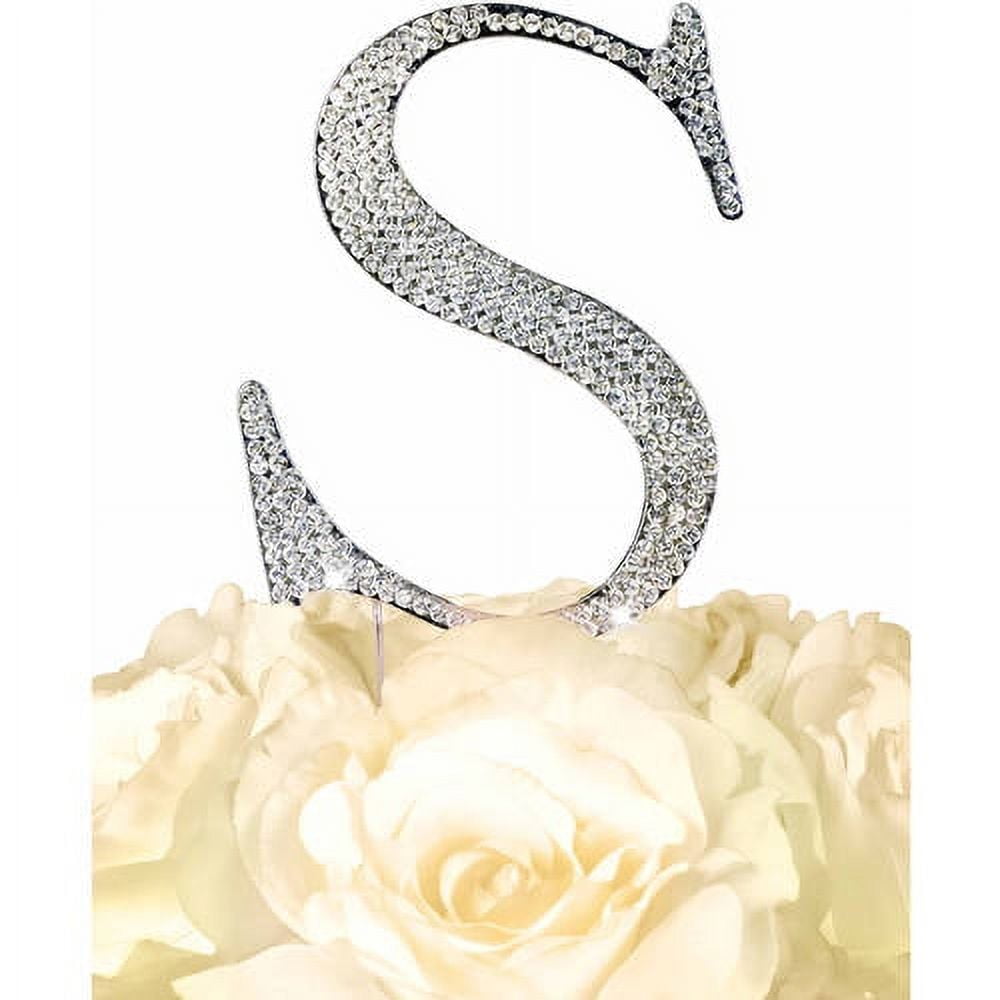 Unik Occasions Collection Rhinestone Wedding Cake Topper, Silver ...