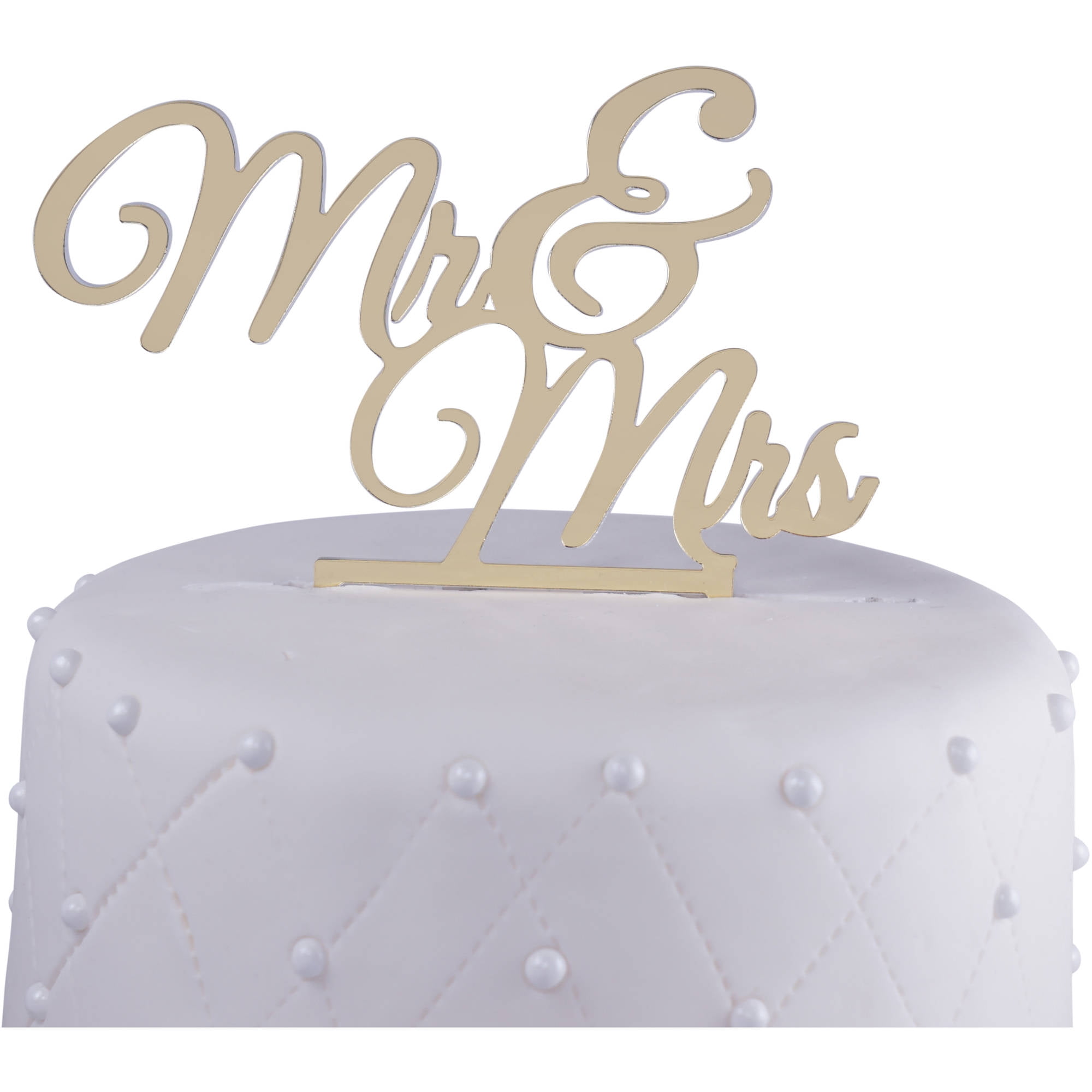 Unik Occasions "Mr. and Mrs." Acrylic Wedding Cake Topper New, Gold ...