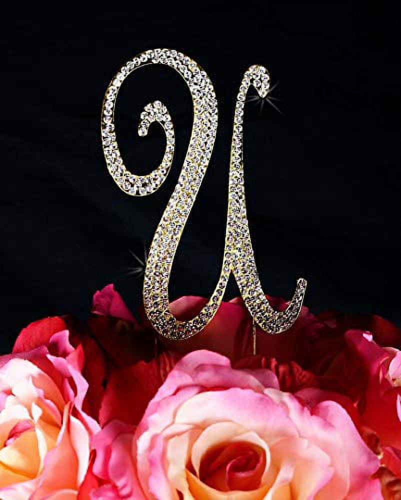 Unik Occasions Sparkling Collection Crystal Rhinestone Monogram Cake ...