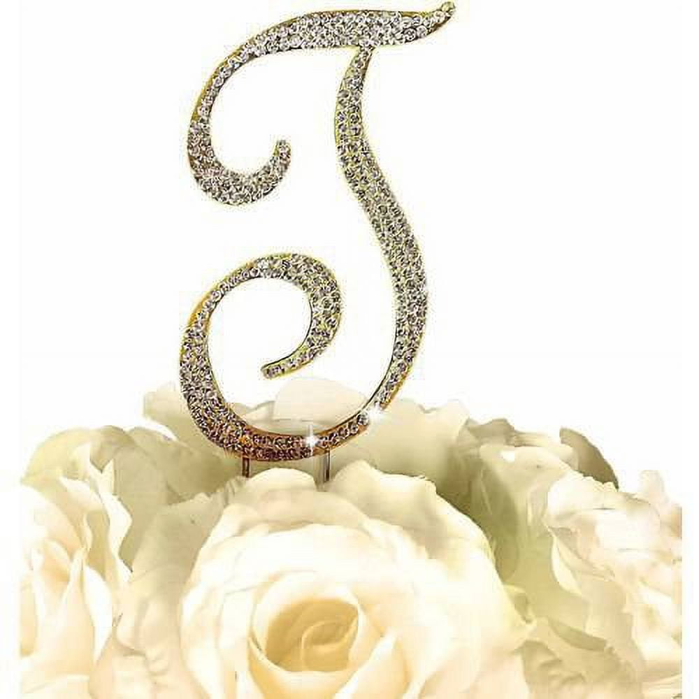 Unik Occasions Sparkling Collection Monogram Cake Topper, Gold ...
