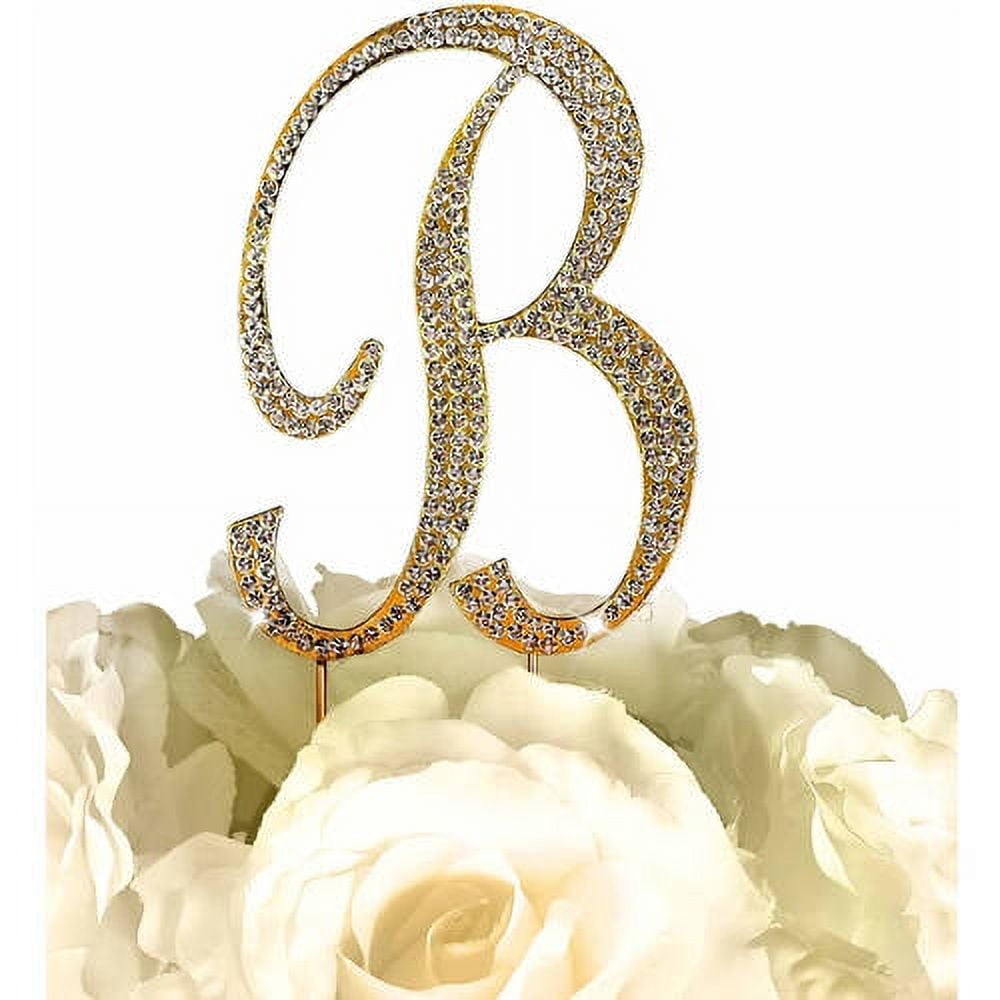 Unik Occasions Sparkling Collection Monogram Cake Topper, Gold ...