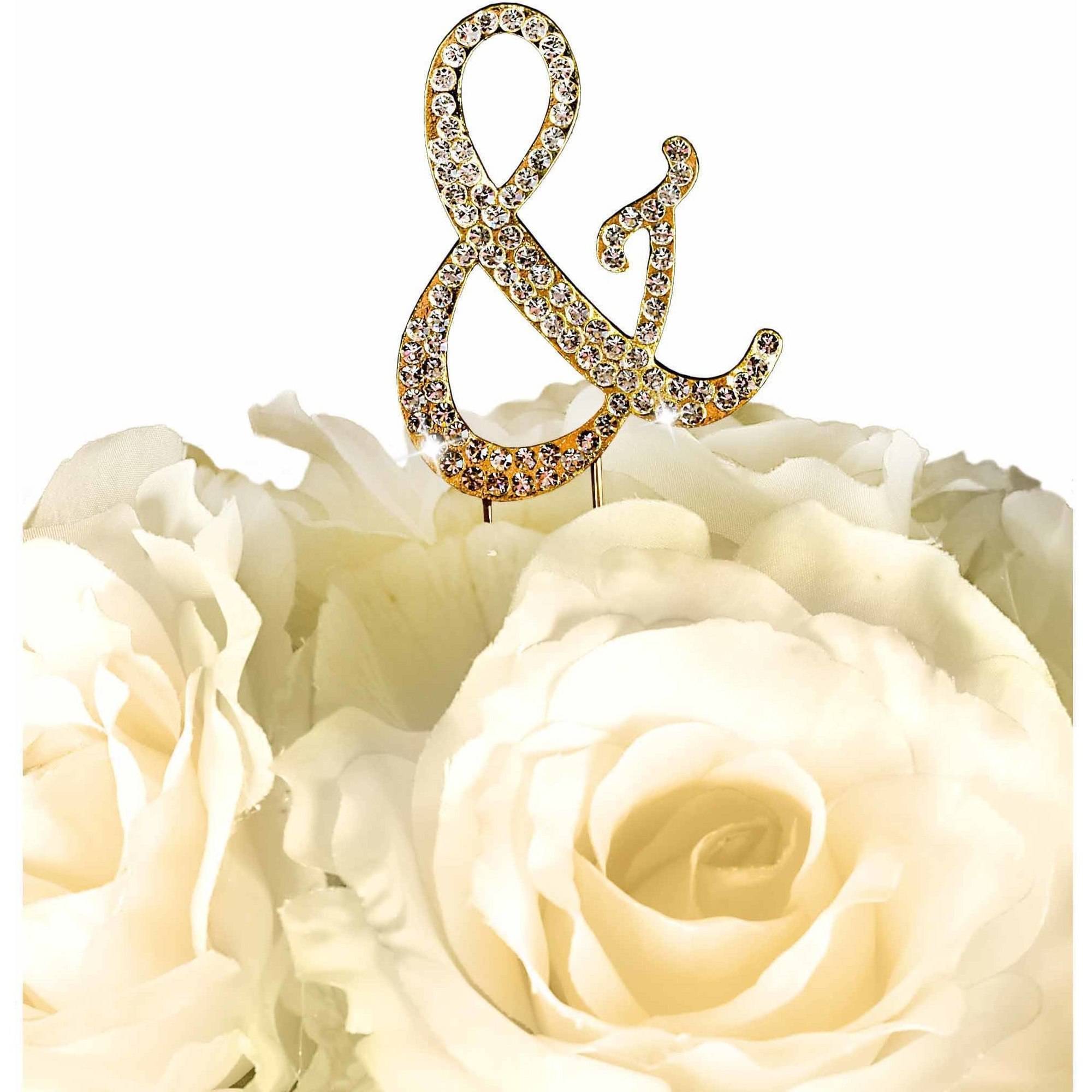 Unik Occasions Sparkling Collection Monogram Cake Topper, Gold ...