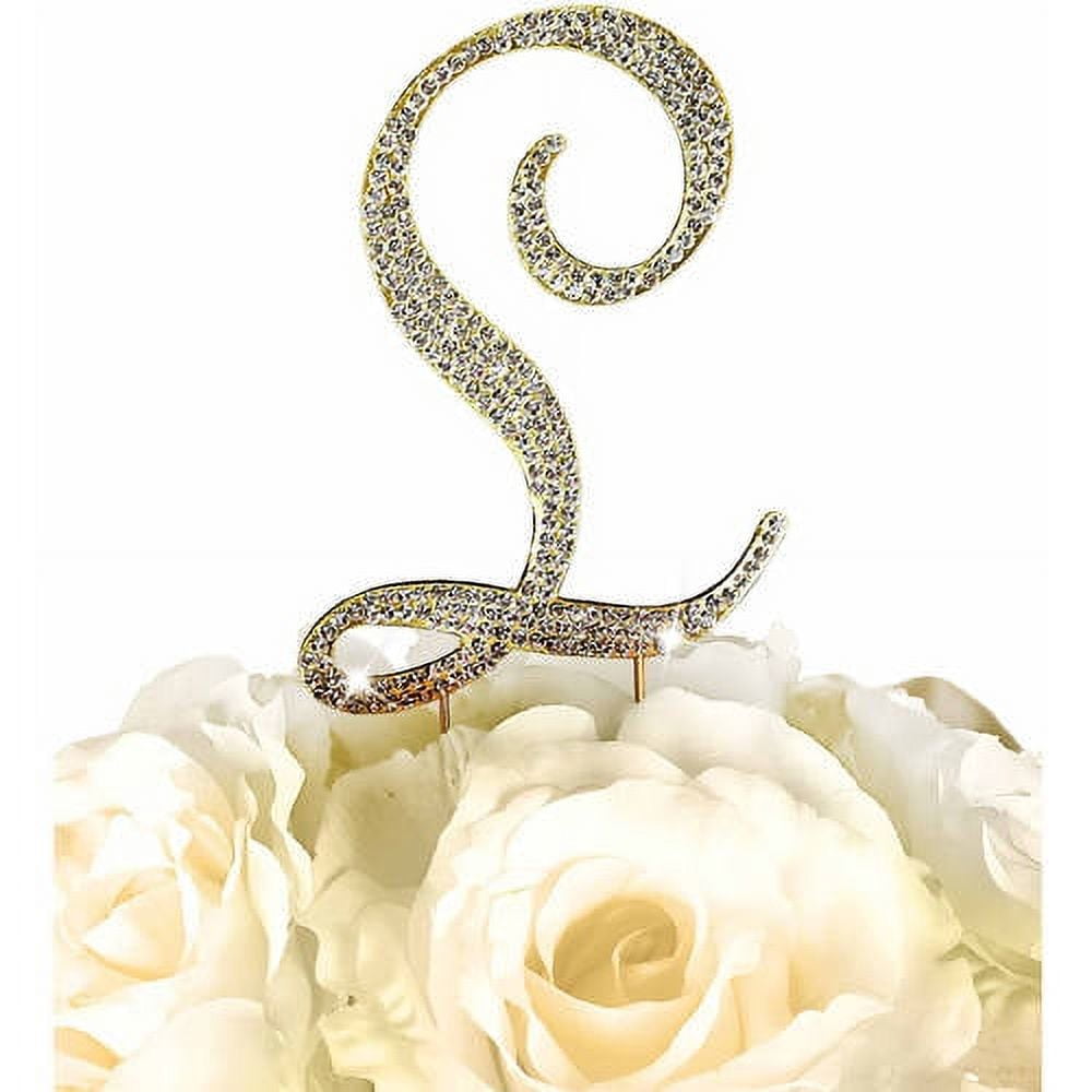 Unik Occasions Sparkling Collection Monogram Cake Topper, Gold ...