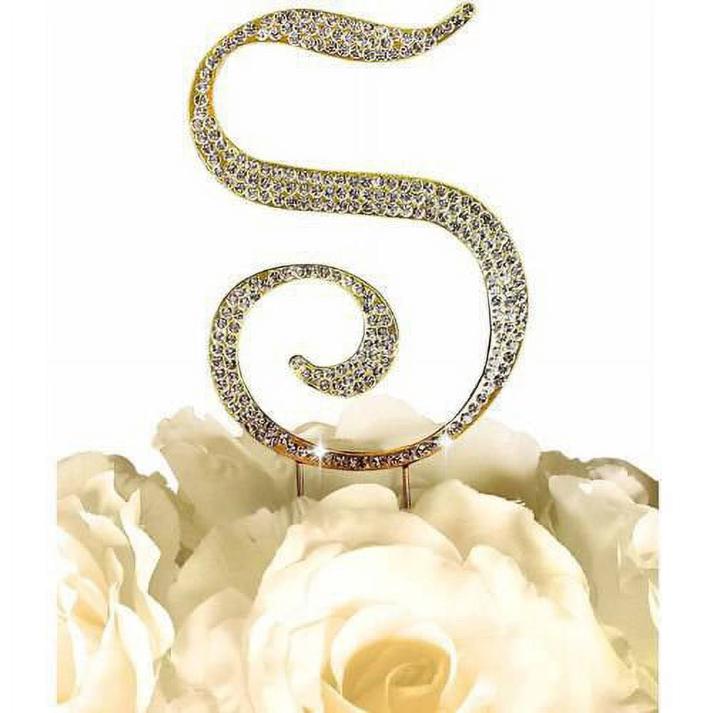 Unik Occasions Sparkling Collection Monogram Cake Topper, Gold ...