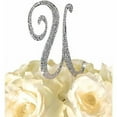 Unik Occasions Sparkling Collection Monogram Cake Topper, Silver ...