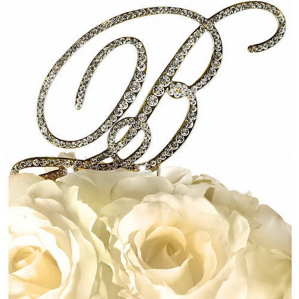 Unik Occasions Victorian Rhinestone Wedding Cake Topper, Gold - Walmart.com