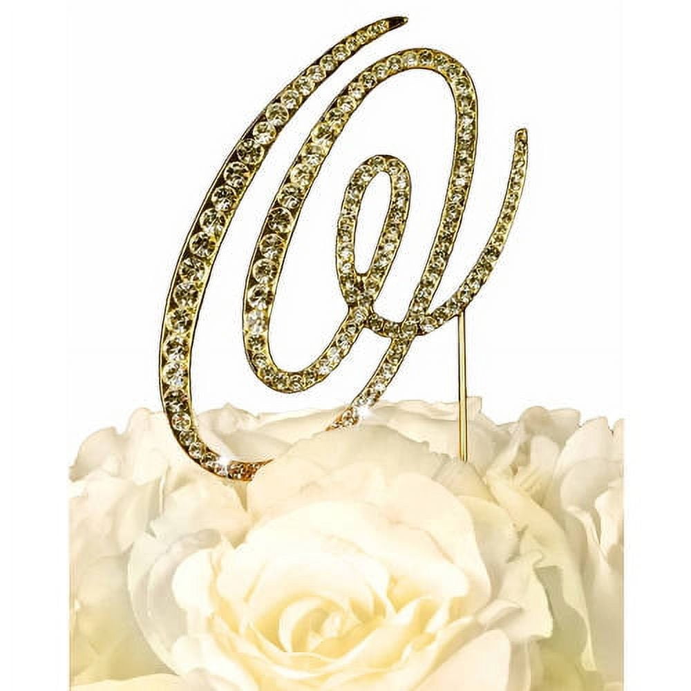 Unik Occasions Victorian Rhinestone Wedding Cake Topper, Gold - Walmart.com