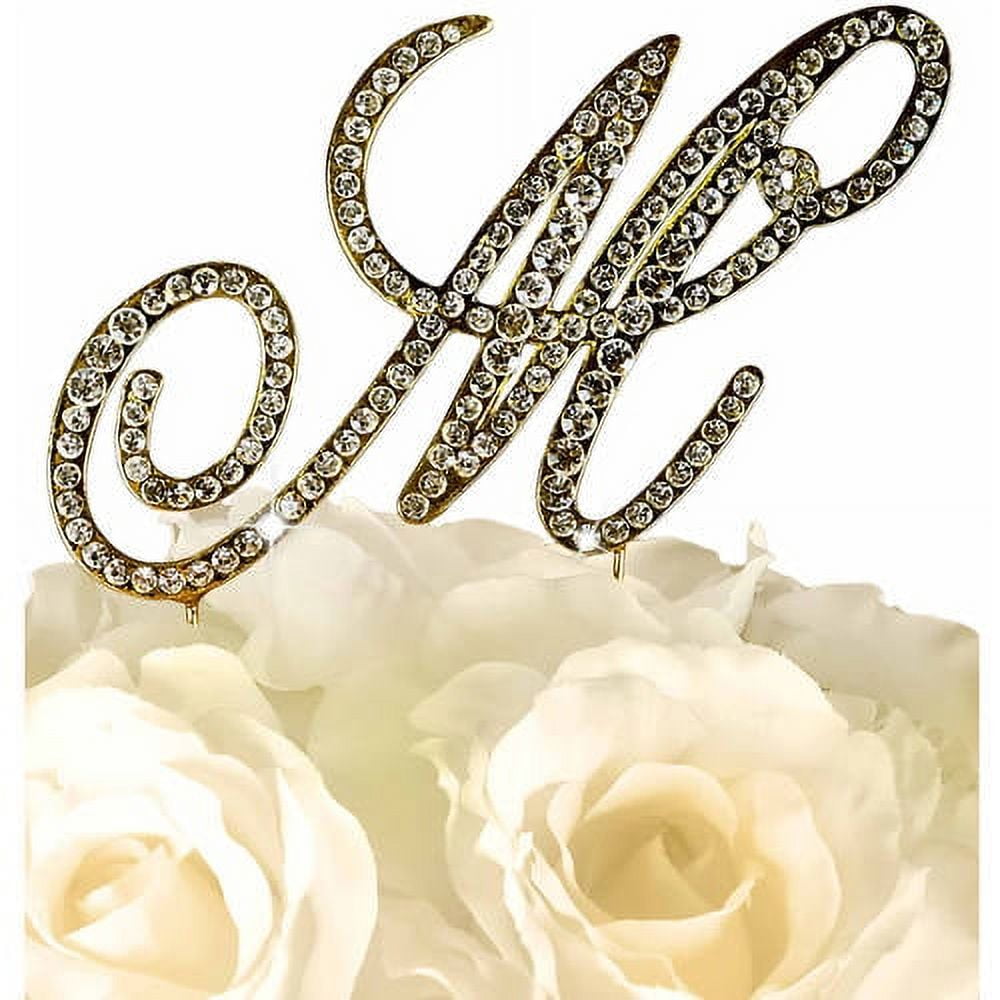 Unik Occasions Victorian Rhinestone Wedding Cake Topper, Gold - Walmart.com