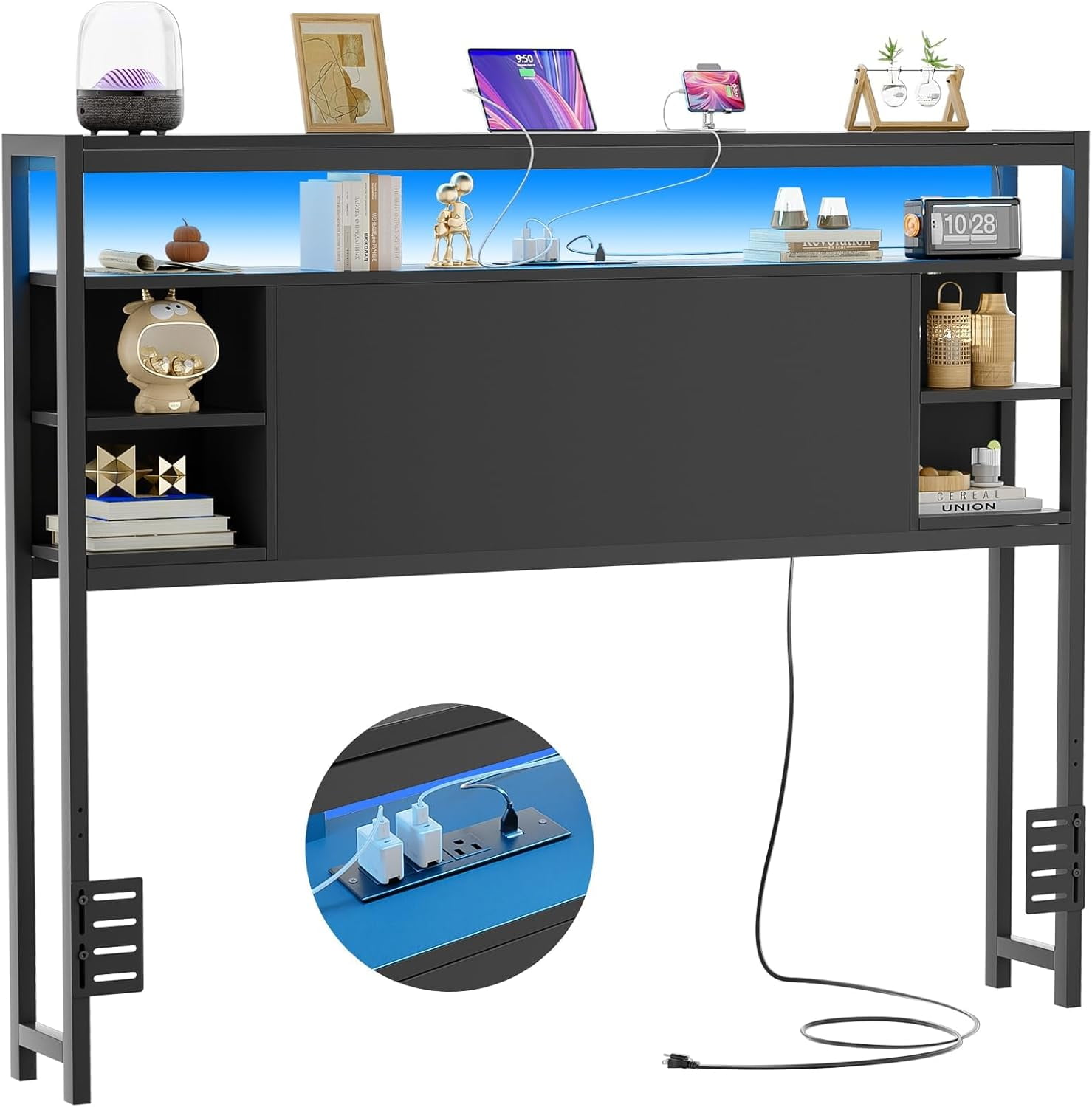 Unikito Full Size Headboard with Storage, Headboard with Outlets and ...