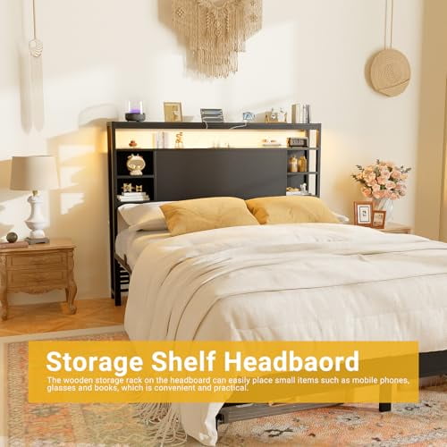 Unikito Full Size Headboard with Storage, Headboards with Outlets and ...