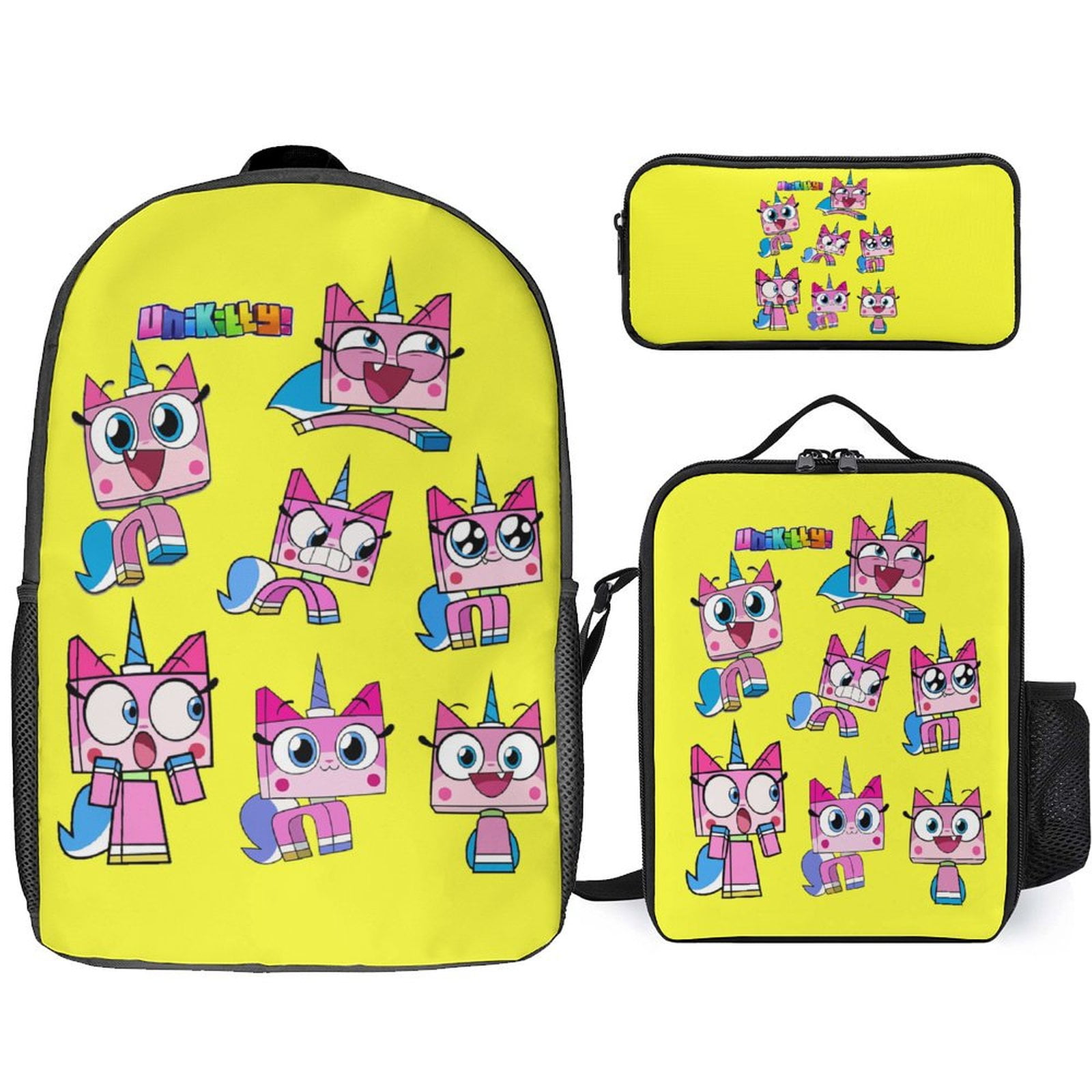 Unikitty! 3 Piece Backpack Set with Lunch Bag Pencil Case , High ...