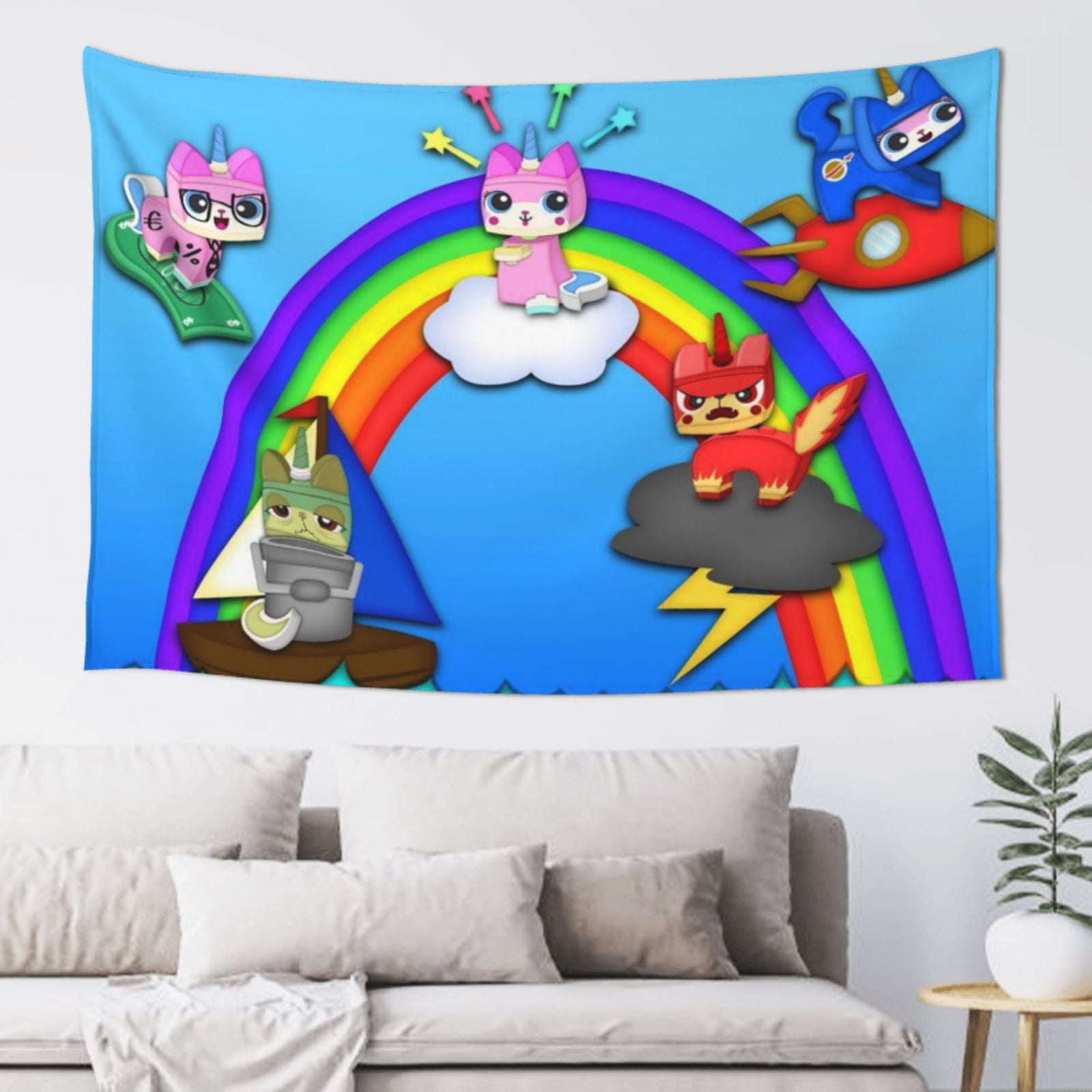 Unikitty! Tapestry Wall Hanging Home Decoration Wall Blanket Dormitory ...