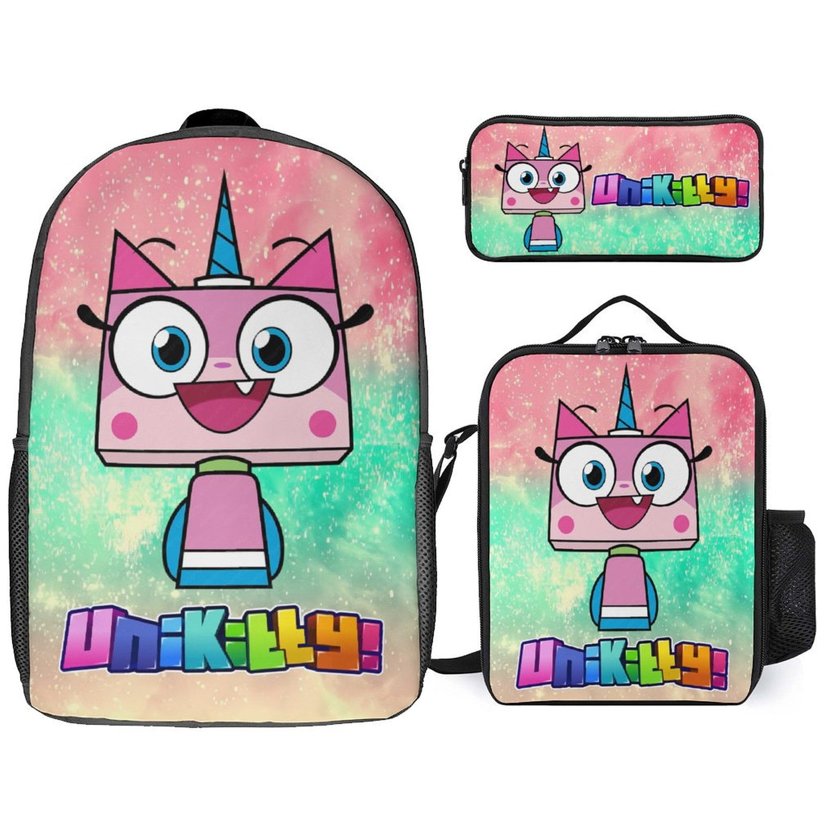 Unikitty! Unikitty! 3 Piece Backpack Set with Lunch Bag Pencil Case ...