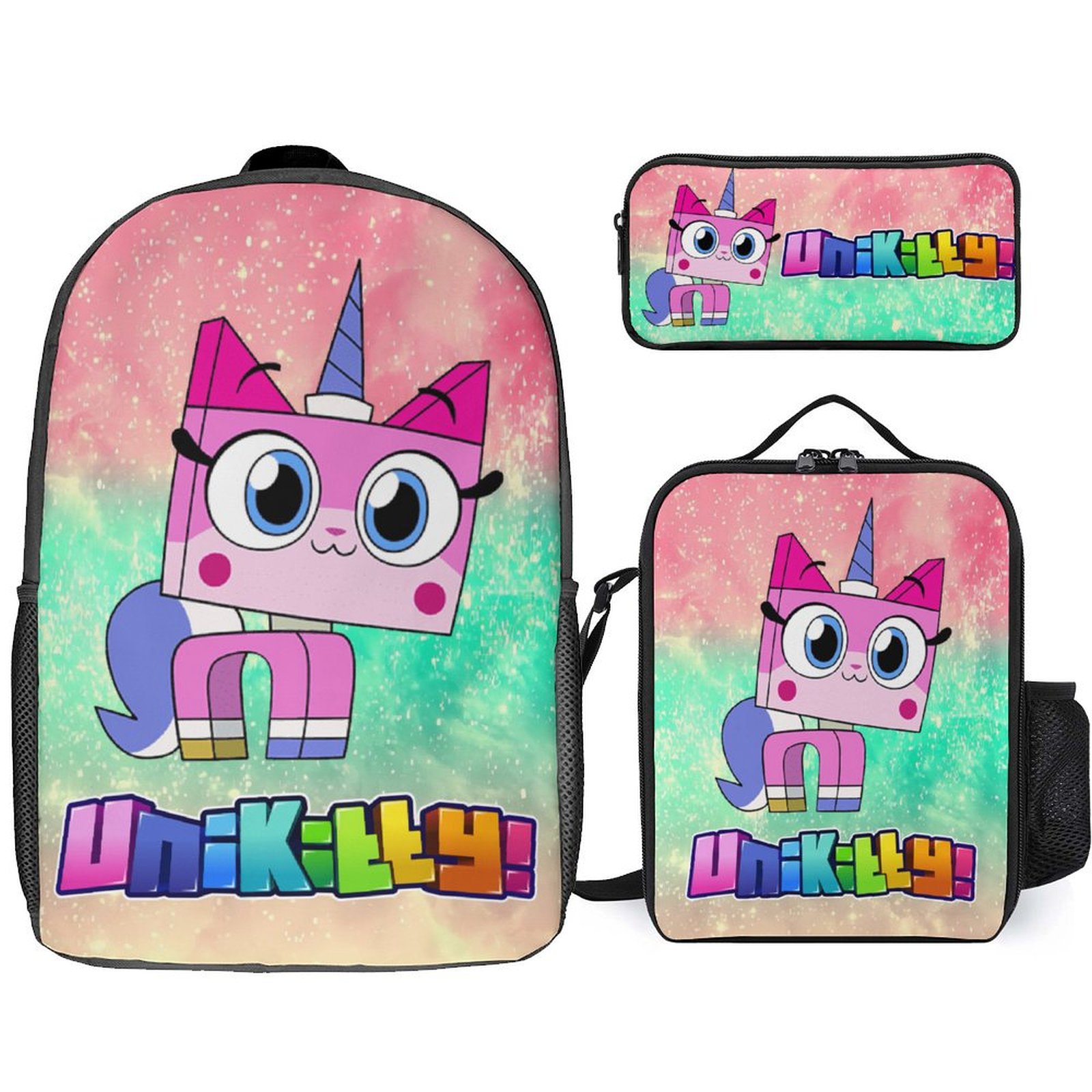 Unikitty! Unikitty! 3 Piece Backpack Set with Lunch Bag Pencil Case ...