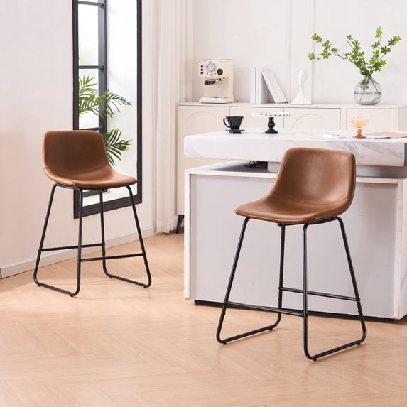 Unikome Bar Stools Set of 2, 30 Inch Counter Height Bar Stools with ...