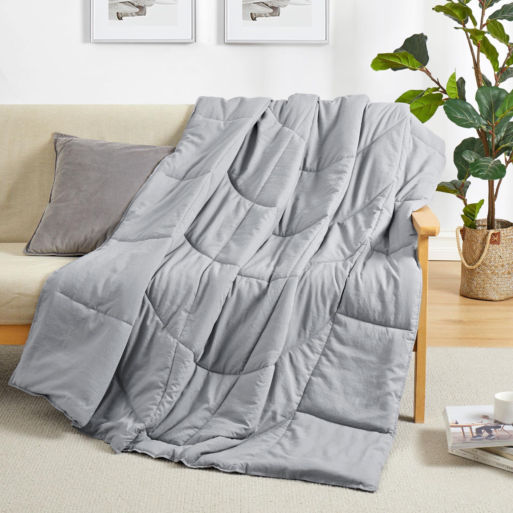 Unikome Summer Cooling Breathable Throw Blankets for Couch Soft Peach ...