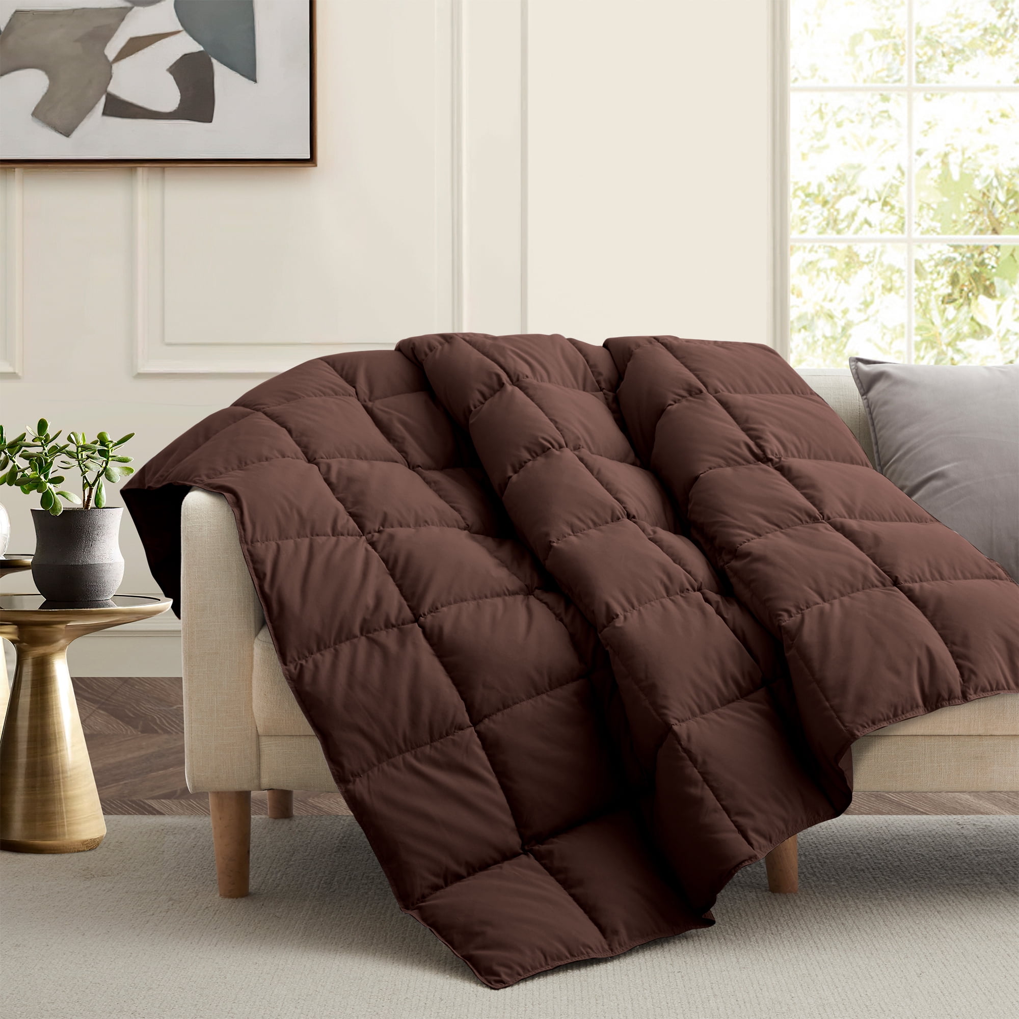 Unikome Weighted Throw Blankets for Couch, Soft Peach Skin Fabric Down ...